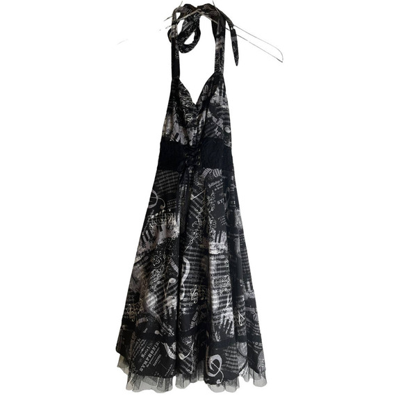 Hot Topic | Dresses | Hot Topic Rockabilly Halter Backless Music Notes ...